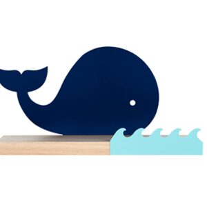 CribMATE Wall Shelf Kids Whale Nursery Decor Floating Shelves - Floating Whale Bookshelf - Wood Toy Display Organizer - Baby Nursery Wall Decor. Peg Board Book Shelves, Picture Ledge Blue