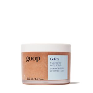 goop 5 salt detox body scrub | body scrub to smooth, exfoliate, and hydrate skin | helichrysum, rosemary, grapefruit, and peppermint scent | 6.7 oz | paraben and silicone free