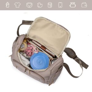 LULUPAK 6PCS Set Leather Diaper Bag Travel-friendly Organizer Backpack (Tan)