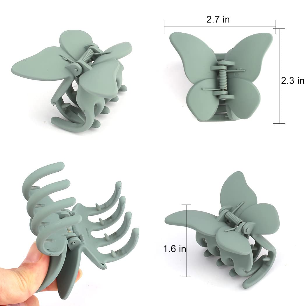 Canitor Butterfly Hair Accessories - 2.7" Claw Clips for Women, Matte Medium Hair Clips for Thick or Thin Hair, Cute Girls' Hair Clips