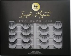 best magnetic eyelashes kit 10 pairs 3d false lashes with 2 black magnetic eyeliners, reusable lashes for all occasions