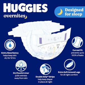 Huggies Size 6 Overnites Baby Diapers: Overnight Diapers, Size 6 (35+ lbs), 72 Ct