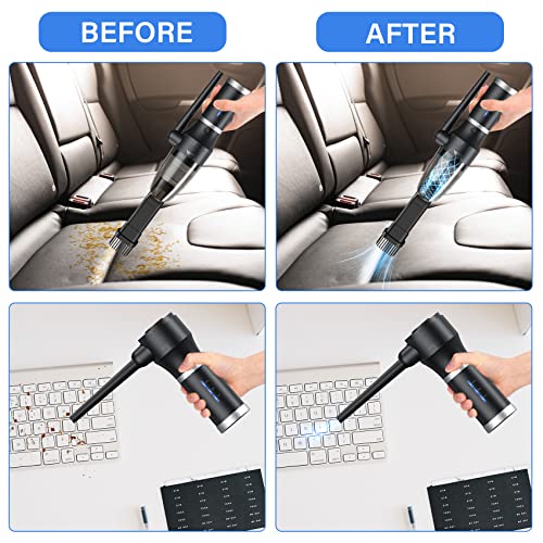 ATEngeus Compressed Air Duster & Vacuum, 77000 RPM Cordless Air Duster, 3 in1 Air Blower, Detachable Battery, Replaces for Air Cans, Keyboard Cleaner, Vacuum Cleaner for pc