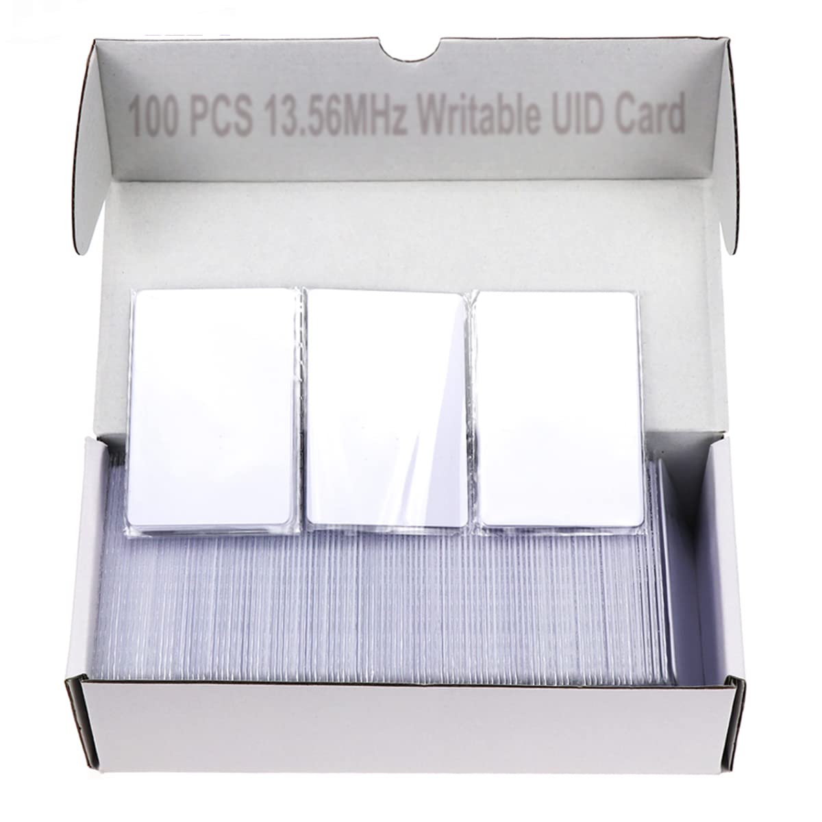 TO BE SECOND JASAG 100pcs Premium Rewritable UID Smart Card, Mi Fare 1K S50 RFID Cards Keys, 13.56MHz PVC Blank White JASAG-UID5050 JASAG-UID5050