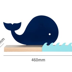 CribMATE Wall Shelf Kids Whale Nursery Decor Floating Shelves - Floating Whale Bookshelf - Wood Toy Display Organizer - Baby Nursery Wall Decor. Peg Board Book Shelves, Picture Ledge Blue