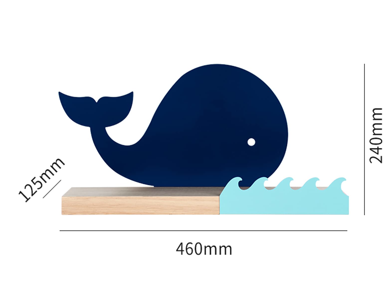 CribMATE Wall Shelf Kids Whale Nursery Decor Floating Shelves - Floating Whale Bookshelf - Wood Toy Display Organizer - Baby Nursery Wall Decor. Peg Board Book Shelves, Picture Ledge Blue