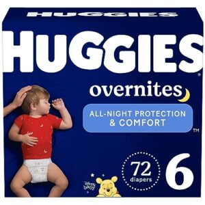 huggies size 6 overnites baby diapers: overnight diapers, size 6 (35+ lbs), 72 ct