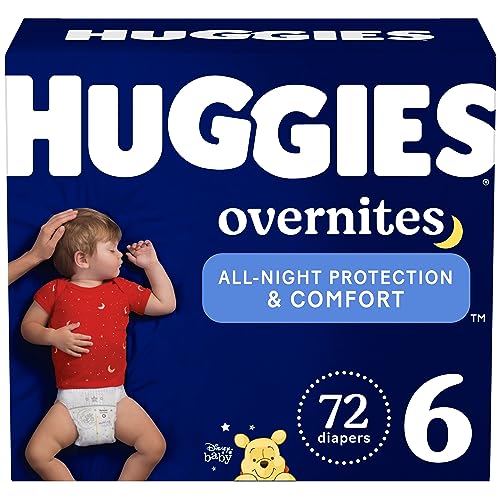 Huggies Size 6 Overnites Baby Diapers: Overnight Diapers, Size 6 (35+ lbs), 72 Ct