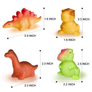 Light Up Bath Toys,6 Packs Floating Dinosaur Bathtub Toys for Toddlers,No Hole Baby Bath Toys for Kids,Great Birthday Christmas Easter for Boy and Girl Preschool