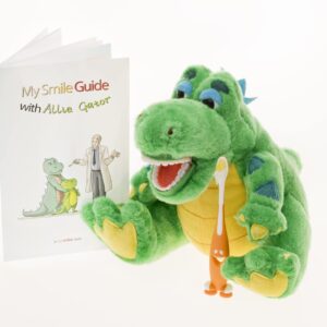 StarSmilez Tooth Brushing Allie Gator Bundle Plush and Storybook Help Kids Brush Their Teeth Plus Download of Matching Dental Health Activities