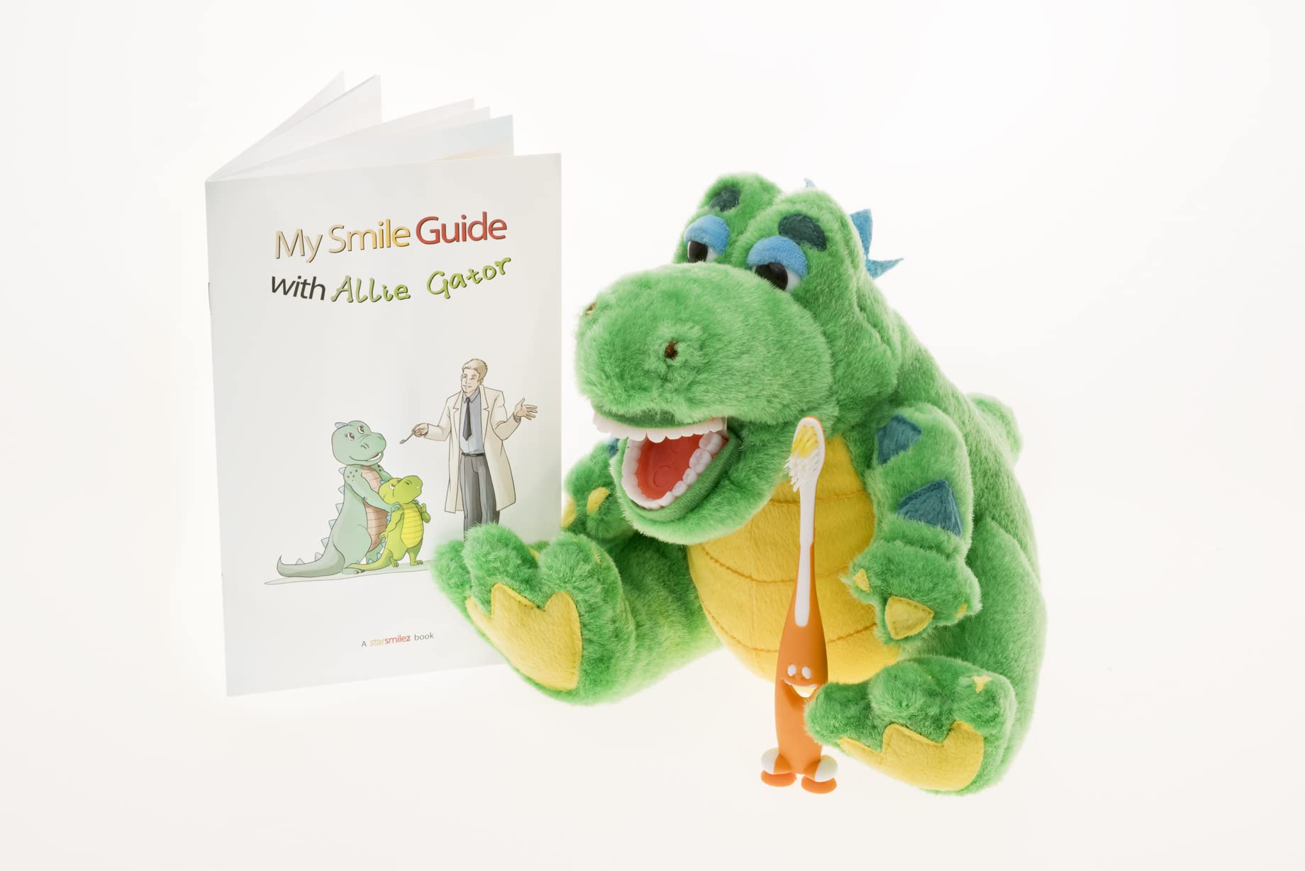 StarSmilez Tooth Brushing Allie Gator Bundle Plush and Storybook Help Kids Brush Their Teeth Plus Download of Matching Dental Health Activities