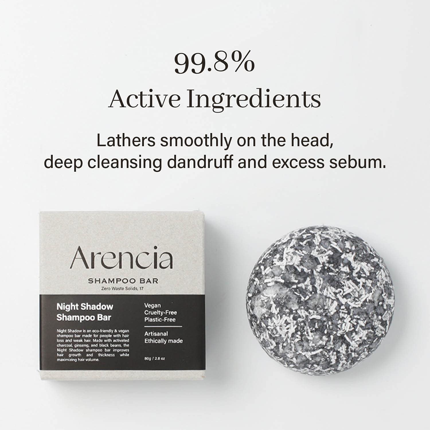 ARENCIA Shampoo and Conditioner Bar Set [Biotin & Shea Butter], Night Shadow Shampoo bar + The Satin Condtioner Bar