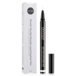 docolor waterproof eyeliner pen longwearing with ultra-fine tip liquid eye liner (white)