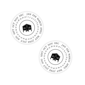 laid on date stickers | 50 pack | 2" round stickers | farm fresh stickers | egg carton stickers | white with chicken coop design