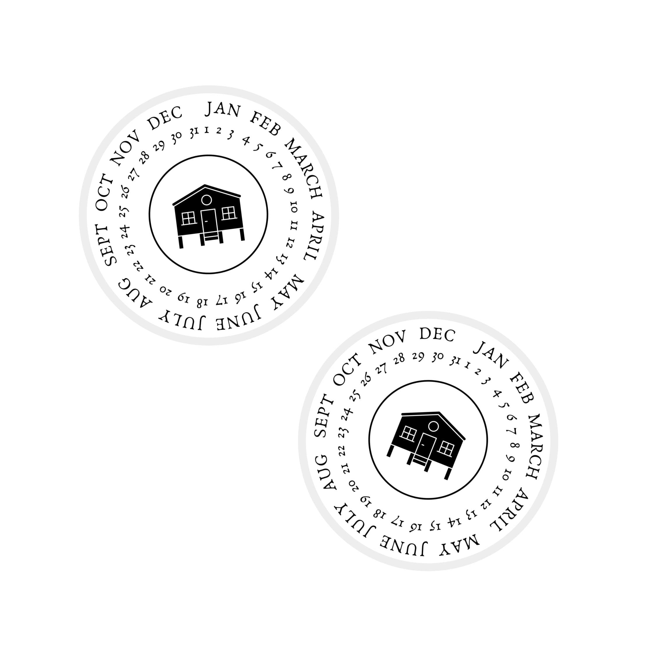 Laid On Date Stickers | 50 Pack | 2" Round Stickers | Farm Fresh Stickers | Egg Carton Stickers | White with Chicken Coop Design