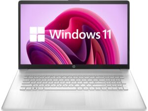 hp newest 17z notebook laptop, 17.3’’ hd+ touchscreen, amd ryzen 5 5500u hexa-core processor, 32gb ram, 1tb ssd, wi-fi 6, bluetooth, webcam, hdmi, windows 11 home, silver