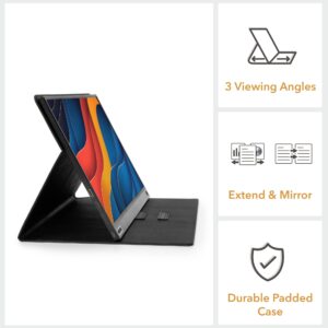 SideTrak  Solo Portable Laptop Monitor 15.6” FHD 1080P LCD Screen | Works with Mac, PC, Chrome, PS4, Xbox, Raspberry Pi, & More | Powered by USB or Mini HDMI | Detachable Padded Case and Kickstand