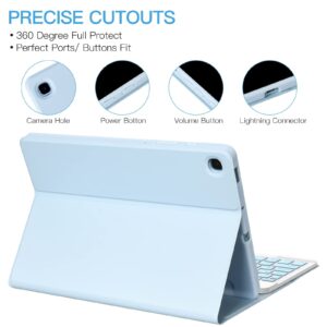 Keyboard Case for Samsung Galaxy Tab S6 Lite 10.4'' 2022/2020 Model (SM-P610/P613/P615/P619) Slim Lightweight Stand Cover with S Pen Holder Detachable Wireless Bluetooth Keyboard (Blue)