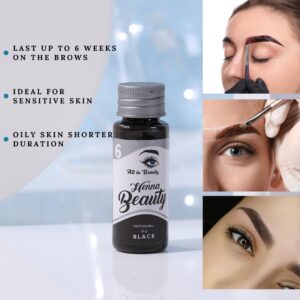 All in Beauty Henna for Brow Coloring and Tinting, Made from Natural and Harmless Ingredients, Tint your Brows, Long Lasting and Waterproof (Dark Brown)