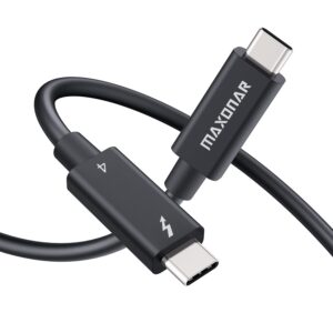 maxonar [6.6ft] thunderbolt 4 cable intel certified, active thunderbolt 4 cable 40gbps with 8k display and 100w charging compatible with thunderbolt 4, thunderbolt 3, usb c, and usb4