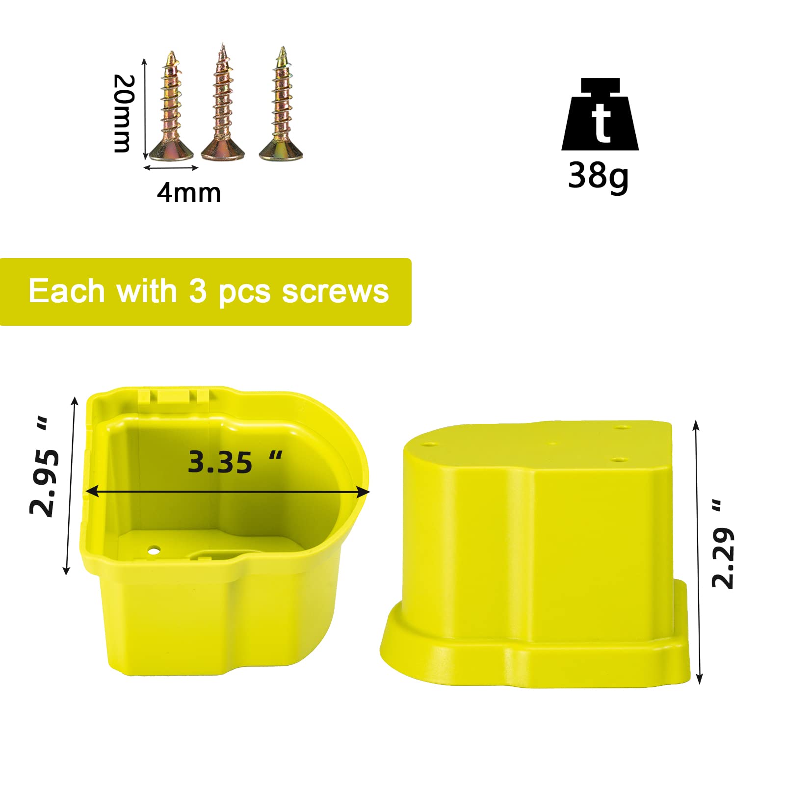 Crivnhar 4 Pack Battery Holder Compatible for Ryobi 18V Battery Mounts Dock Holder Fit Compatible for ONE+ P102 P103 P104 P105 P107 P108 P109(w/12 Screws)