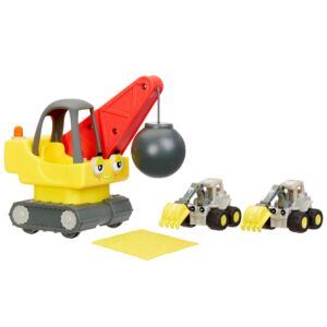 little tikes let’s go cozy coupe™ 3pk construction mini push and play vehicle for tabletop or floor push play car fun and color change for toddlers, boys, girls 3+ years