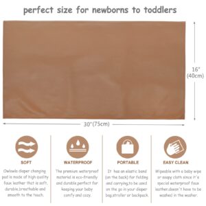 Owlowla Baby Diaper Changing Pad Portable Changing Mat Travel Changing Pad Liner for Baby and Small Toddler(Classic Brown&Brush Strokes)