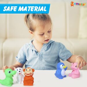 Vynstar Montessori Toys for Babies 6-12 Months & Up - 28-Piece Set of Silicone Baby Sensory Toys for Learning & Development - 4-in-1 Bundle of Baby Blocks, Stacking Cups, Sensory Balls, Soft Animals