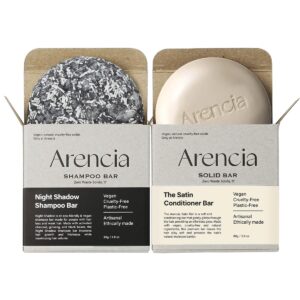 arencia shampoo and conditioner bar set [biotin & shea butter], night shadow shampoo bar + the satin condtioner bar