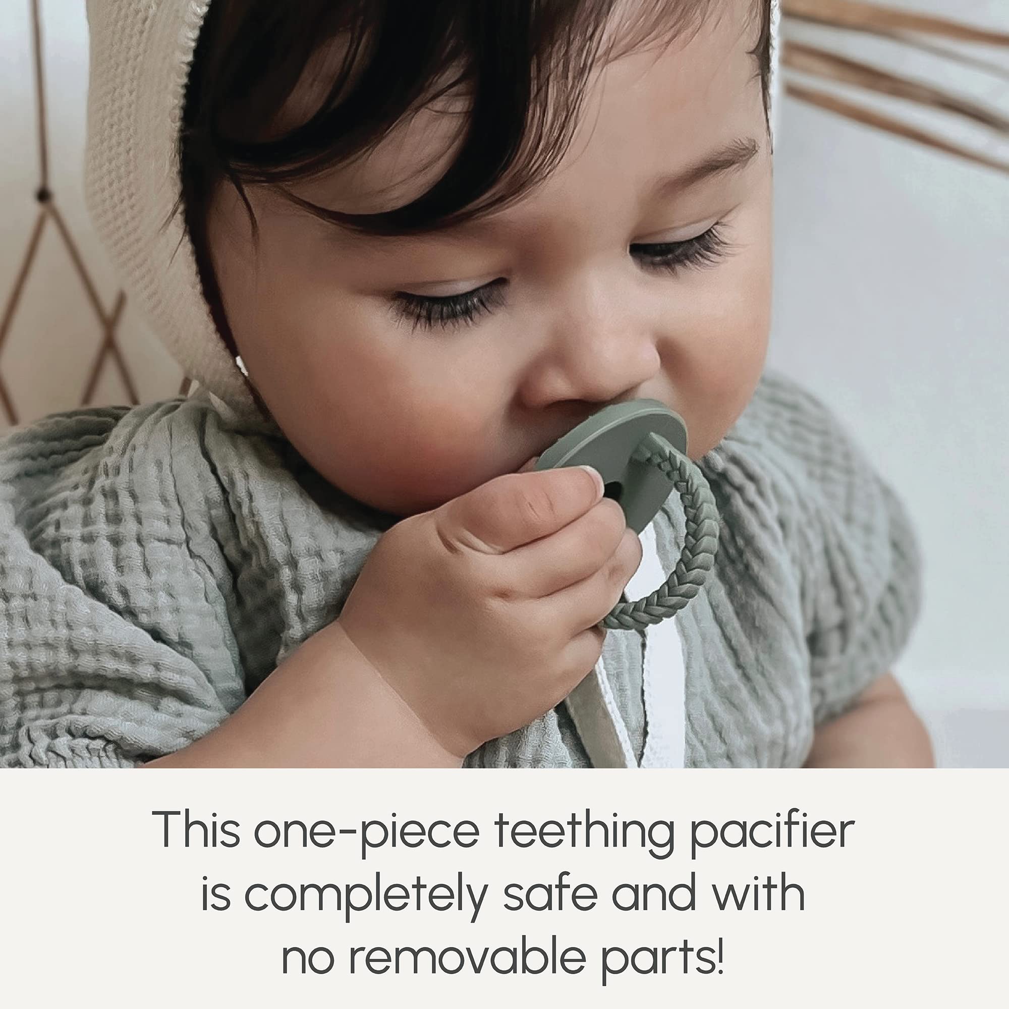 Soothipop Silicone Pacifier Teething Toys for Babies 0-6 Months 12, 18 Months - Pacifier Shaped Baby Teether, Soft Teething Pacifiers for Babies Baby Teething Relief Round Bumble Bump (Blue)