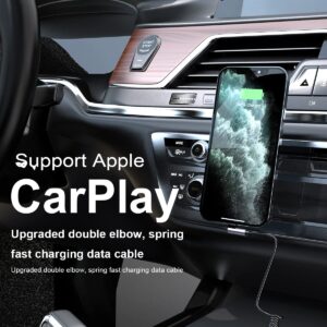 Right Angle 1.8M/6Ft iPhone 90 Degree USB Coiled Lightning Charging Cable for CarPlay,Apple Fast Charging+Sync Data Spring Retractable Charger Cord Adapter for iOS/iPhone 13/12/11/SE/Xs/Xr/8/7/6/iPad