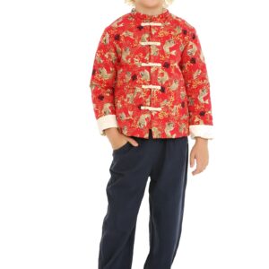 Mud Kingdom Baby Boys Tang Jacket Chinese New Year Traditional Retro Koi Red 18-24 Months