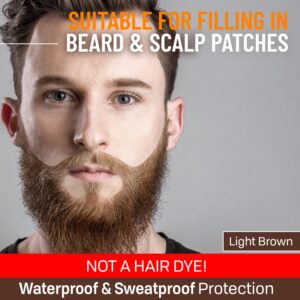 Beard Pen Filler for Men - Barber Styling Grooming Pencil - Waterproof Proof, Sweat Proof, Long Lasting Solution with Natural Finish - Cover Beard and Scalp Patches in Seconds - Light Brown 1 Pack