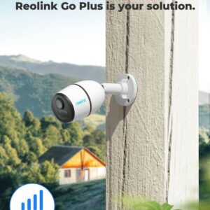 REOLINK 4G Camera Go Plus 2 Pack Bundle, 3G/4G LTE Security Camera 2K with Person/Vehicle Detection, No WiFi Security Camera, Solar Powered, 4MP Night Vision, Waterproof, Local & Cloud Storage