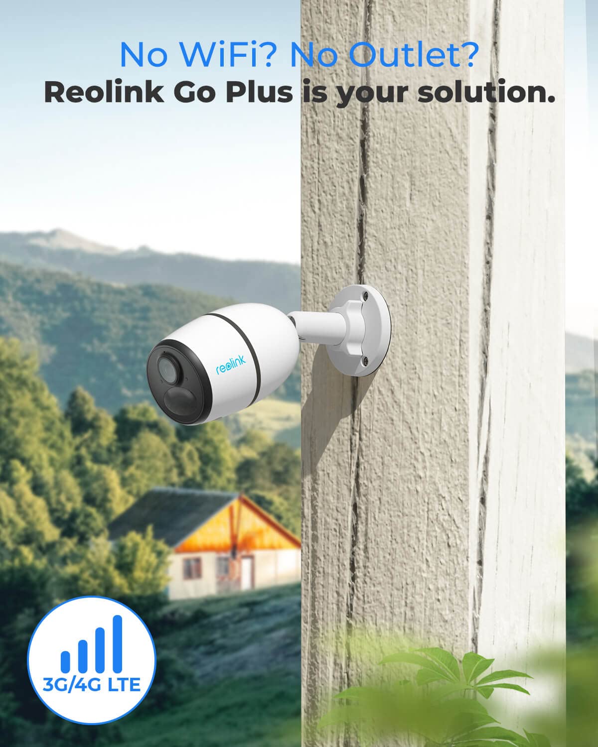 REOLINK 4G Camera Go Plus 2 Pack Bundle, 3G/4G LTE Security Camera 2K with Person/Vehicle Detection, No WiFi Security Camera, Solar Powered, 4MP Night Vision, Waterproof, Local & Cloud Storage