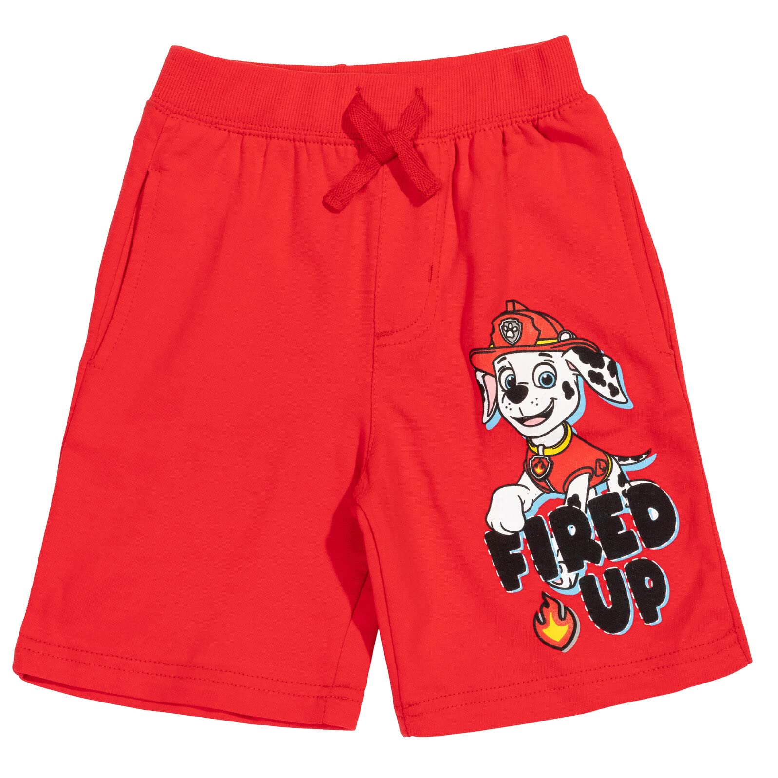 Paw Patrol Marshall Rubble Chase Toddler Boys French Terry 3 Pack Shorts Grey/Blue/Red 4T