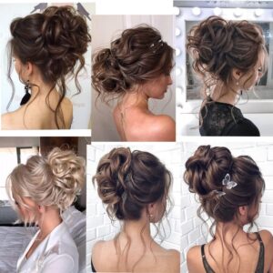 Messy Bun Hair Piece, Updo Super Long Tousled Extensions Bun Curly Wavy Ponytail Hairpieces Hair Scrunchies with Elastic Rubber Band for Women Girl