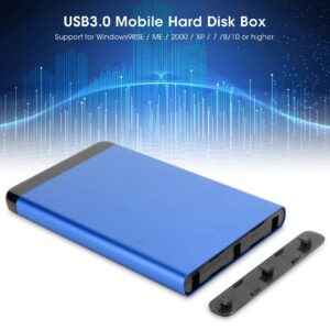 Portable Hard Disk Box, USB3.0 Mobile Hard Disk Box, Aluminum Alloy Disk Box Mobile Hard Disk Box, 2.5in SSD/ SATA Aluminum Alloy Enclosure 8TB for Outdoor Working Laptop