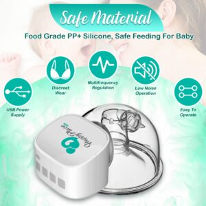 HappyPlace Baby Wearable Breast Pump - 1 Pack, 24 mm Flange, Strong Suction S9 Pain Free Model, 110 Mins Quiet Use Time Clear