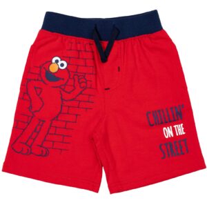 Sesame Street Elmo Grover Oscar The Grouch Baby Boys French Terry 3 Pack Shorts Blue/Grey/Red 18 Months