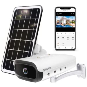 amtifo security cameras wireless outdoor home motion detection solar wifi surveillance camera system two way audio hd 1080p video cam battery night vision w6