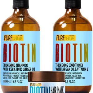 PURE NATURE Biotin Shampoo and Conditioner Set and Biotin Hair Mask