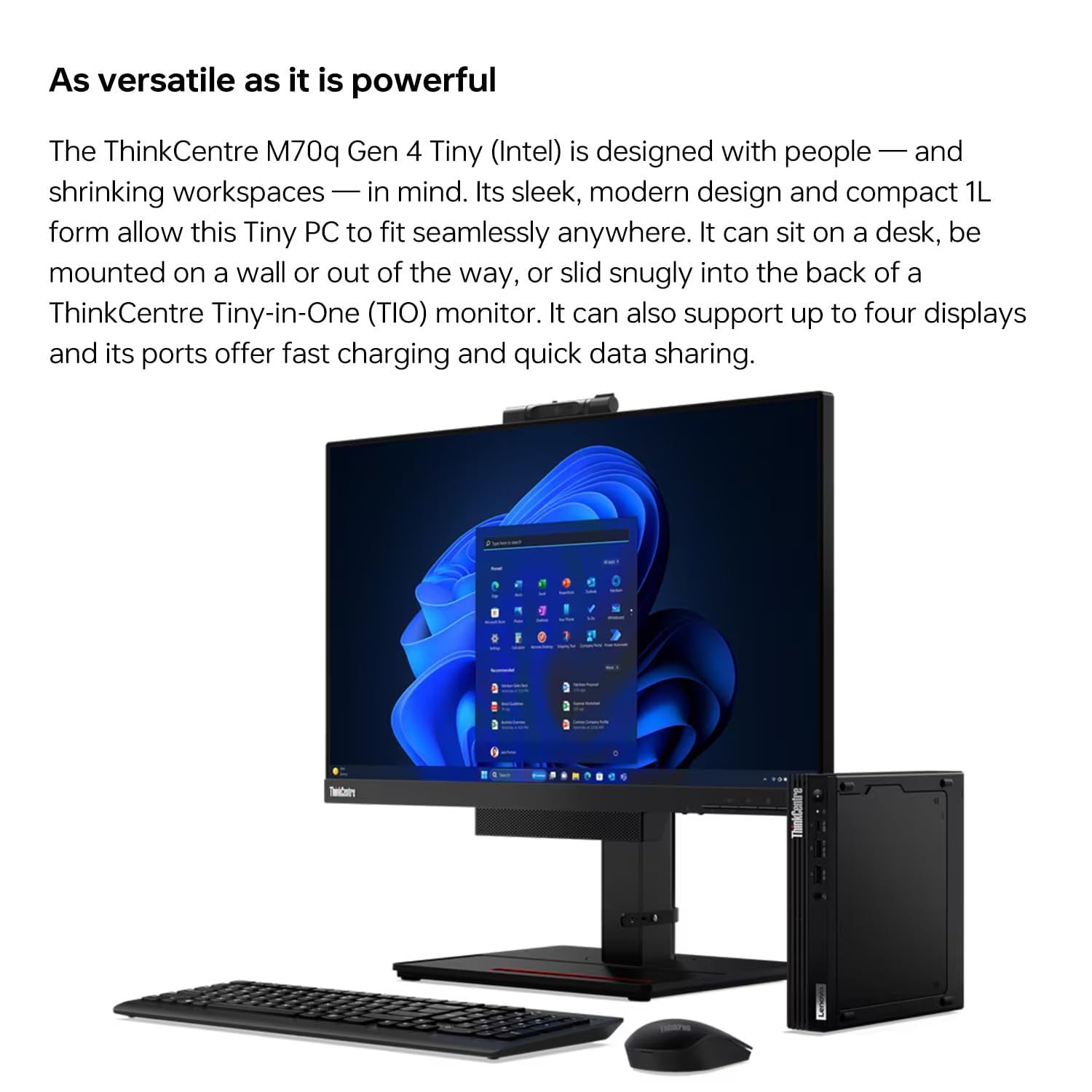 Lenovo ThinkCentre M70q Gen 4 MFF Tiny 1L Mini PC Business Desktop Computer, 13th Gen Intel 10-Core i5-13400T (Beat i7-12700T), 4GB DDR4 RAM, 128GB PCIe SSD, WiFi 6, RJ45, Windows 11 Pro Vent-HEA