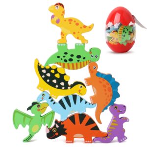 yecen easter dinosaur eggs wooden dinosaur stacking game 3 years old montessori toys