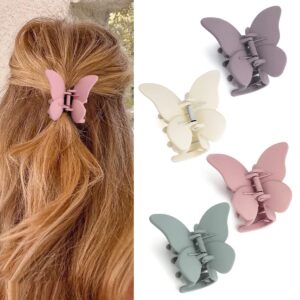 canitor butterfly hair accessories - 2.7" claw clips for women, matte medium hair clips for thick or thin hair, cute girls' hair clips