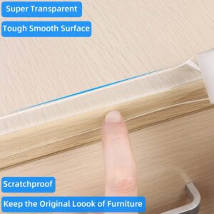 Clear Edge Protector Strip, 0.8in x 9.84FT, Sharp Edge Wrap Cover Tape, Self Adhesive Corner Protective Bumper Guards for Cabinet Door Desk Glass Table Furniture, Kitchen Countertop, Waterproof