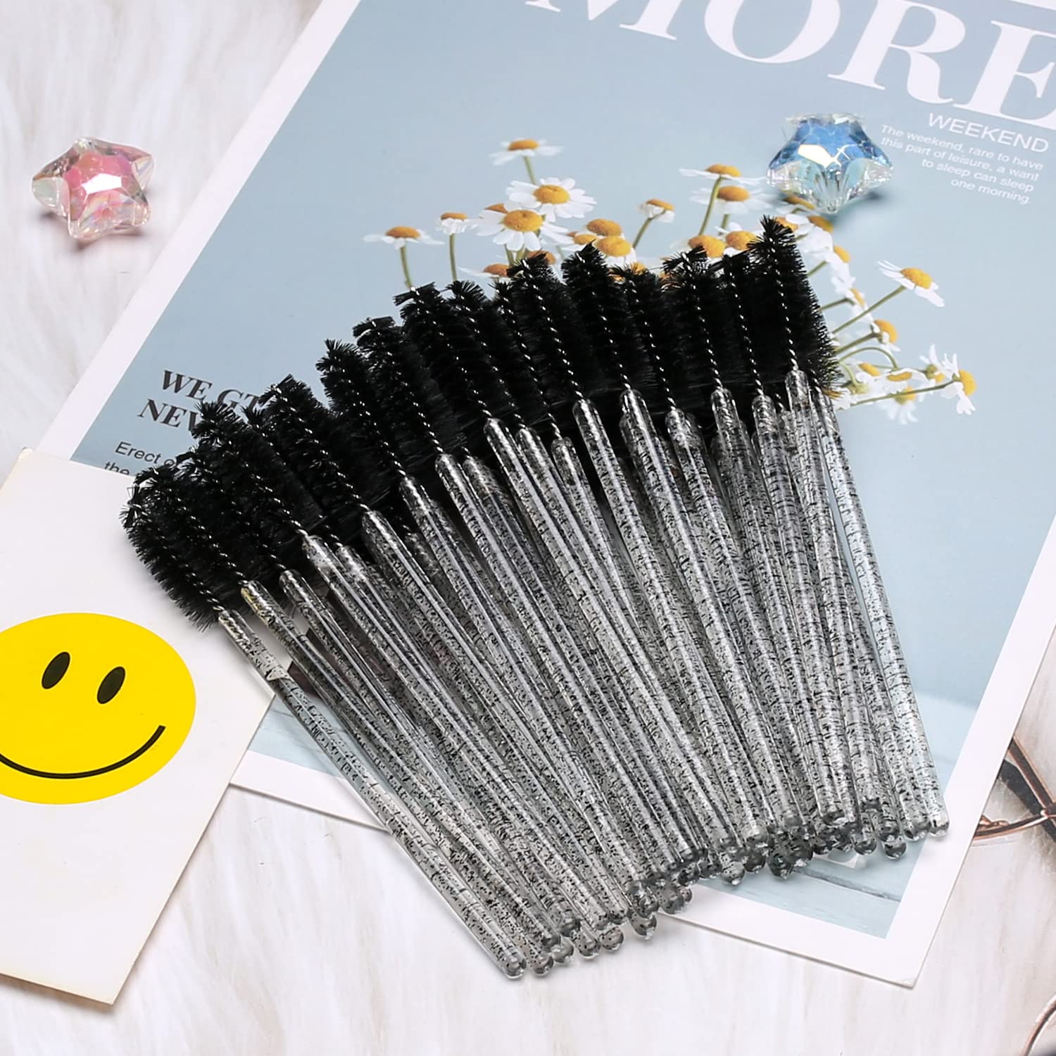 Limko Eyelash Mascara Brushes Eyelash Brush Disposable Wands Applicator Makeup Kits (50PCS-Black)