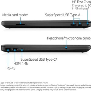 HP 2022 Newest Notebook 15 Laptop, 15.6" Full HD Screen, Intel Celeron N4020 Processor, 8GB DDR4 Memory, 256GB SSD, Online Meeting Ready, Webcam, Type-C, RJ-45, HDMI, Windows 11 Home, Black