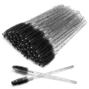 limko eyelash mascara brushes eyelash brush disposable wands applicator makeup kits (50pcs-black)