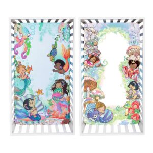 baby titi - mermaid and alice in wonderland crib sheets for girls bundle